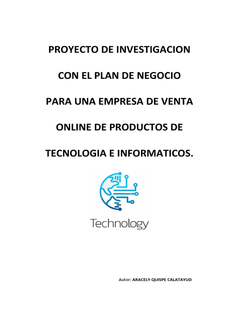 Plan de Negocio de Una Empresa de Tecnologia | PDF | Análisis FODA | Economias