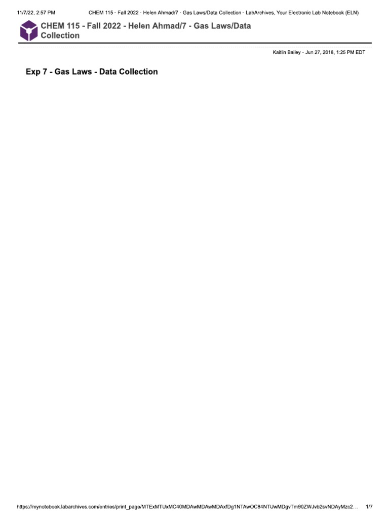 CHEM Notebook - Gas Laws | PDF