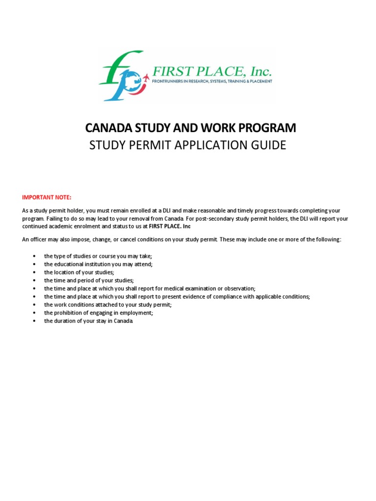 FPI - Study Permit Application Guide | PDF | Identity Document | Travel Visa