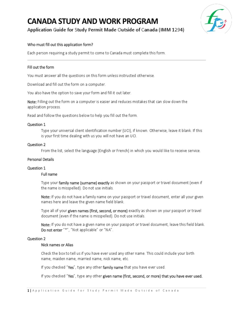 Application Guide in Answering IRCC Forms | PDF | Academic Degree ...