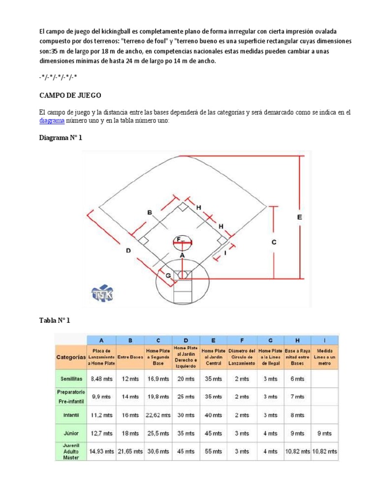 Reglas y especificaciones del campo de juego y equipamiento para el ...