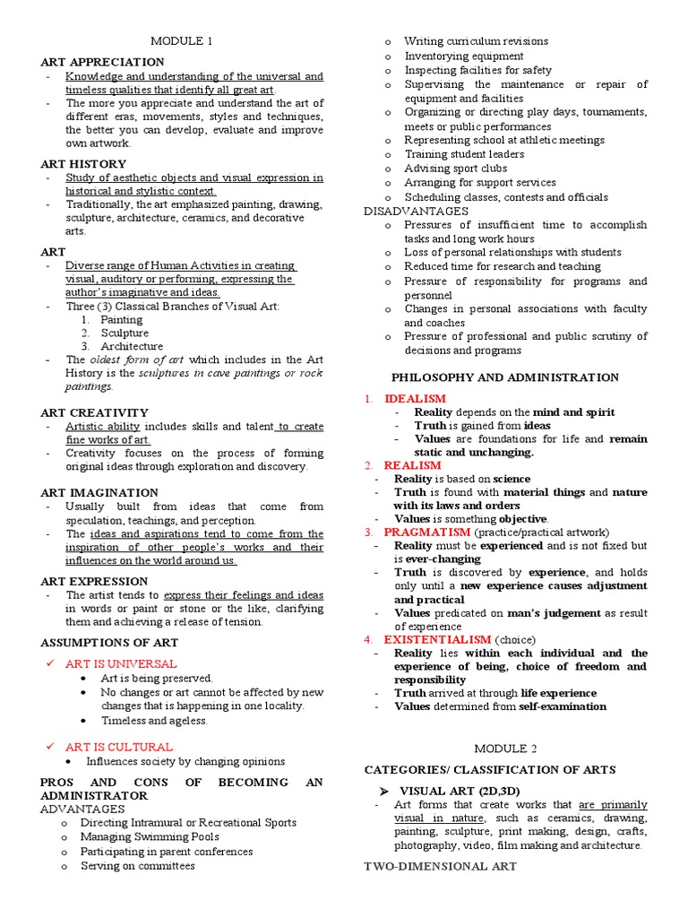 Art Appre Summary For Midterm | PDF | The Arts | 3 D Computer Graphics