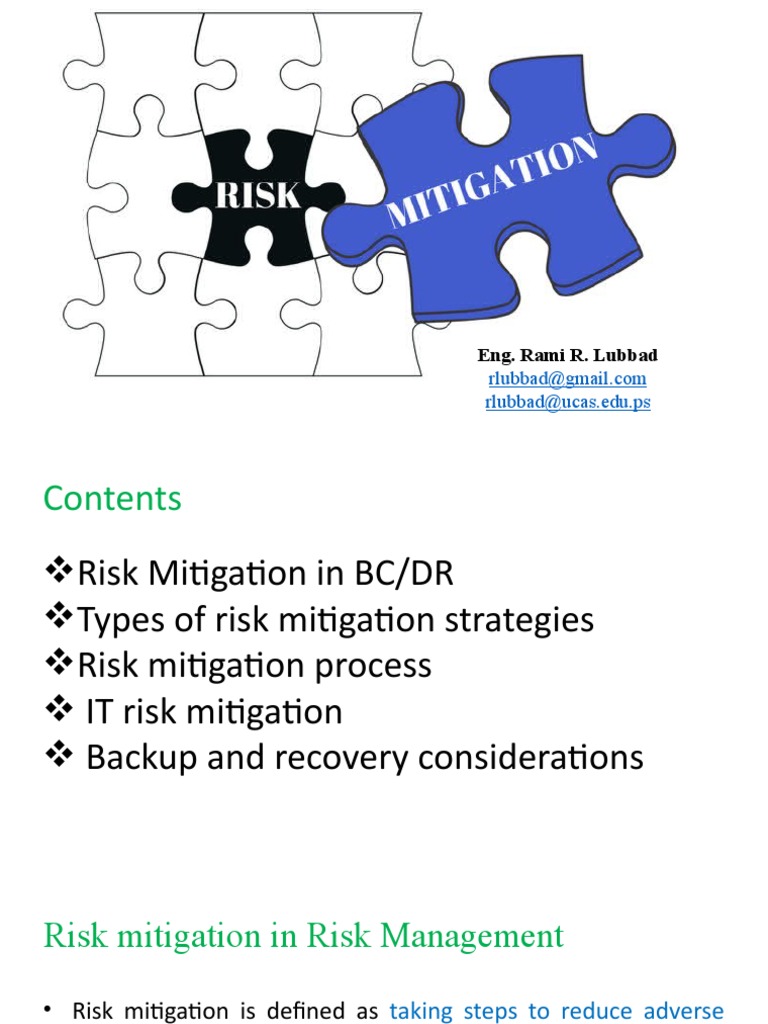 Lec8-Risk Mitigation Startegry Dev | PDF | Backup | Risk