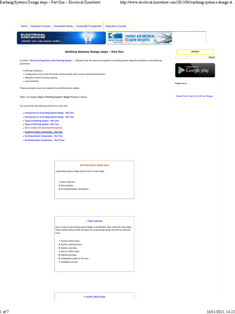 Earthing Systems Design Steps - Pt.1 | PDF | Electrical Substation ...