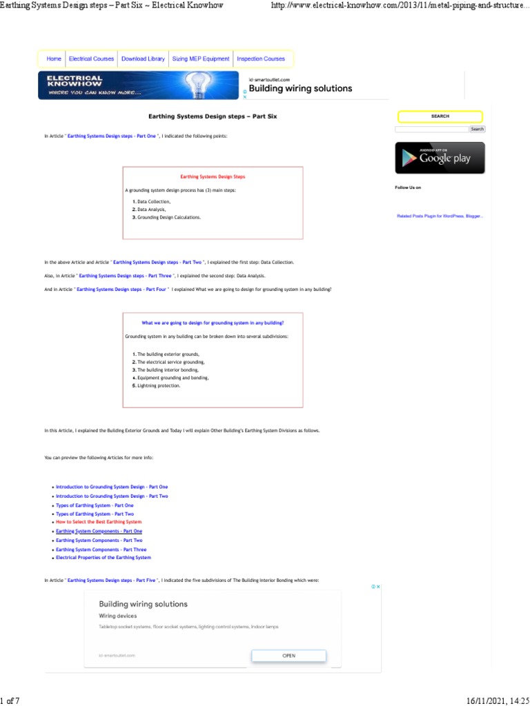 Earthing Systems Design Steps - Pt.6 | PDF | Electric Power ...