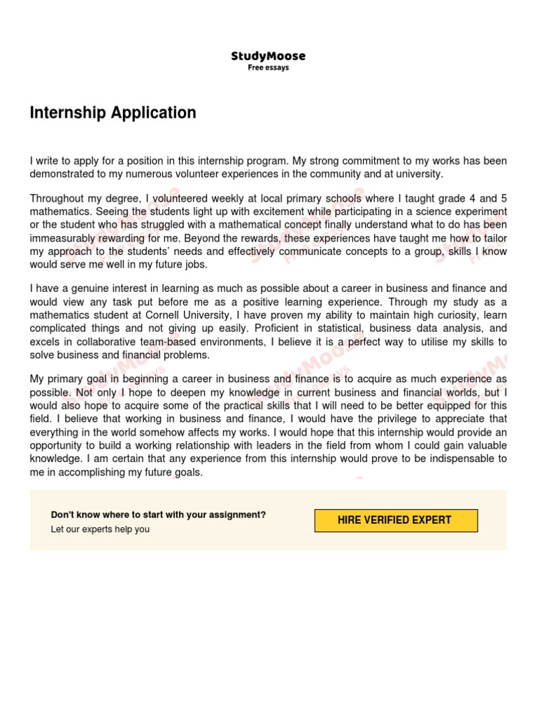 Internship Application | PDF
