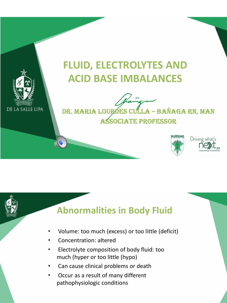 Fluid And Electrolyte Download Free Pdf Electrolyte Homeostasis