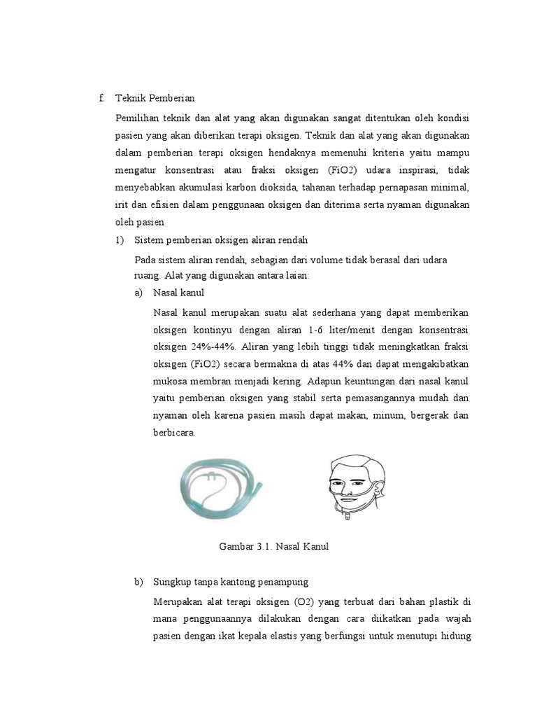 Teknik Pemberian Oksigen | PDF