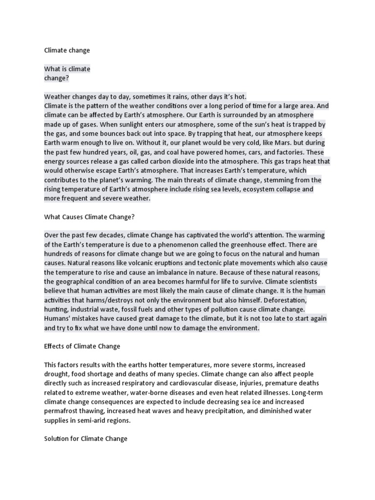 Solutions to Combat Climate Change | PDF | Climate Change | Earth