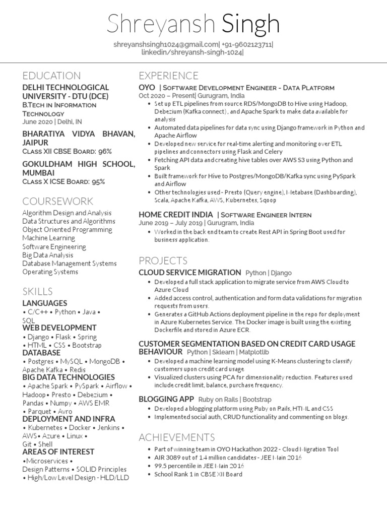 Resume Sam5 | Download Free PDF | Apache Spark | Computer Engineering