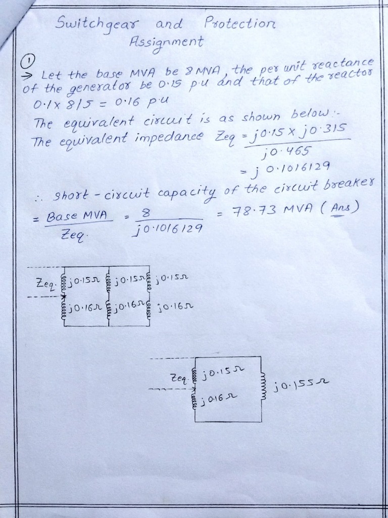 Switchgear And Protection Assignment Pdf Fuse Electrical