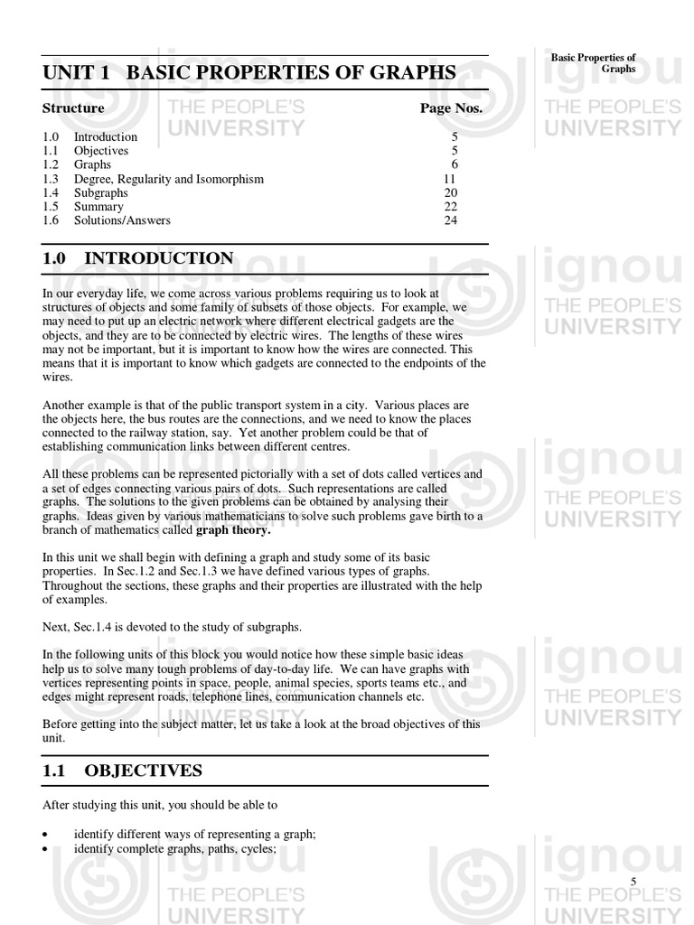 Block-4 Graph Theory | PDF | Vertex (Graph Theory) | Mathematical Concepts
