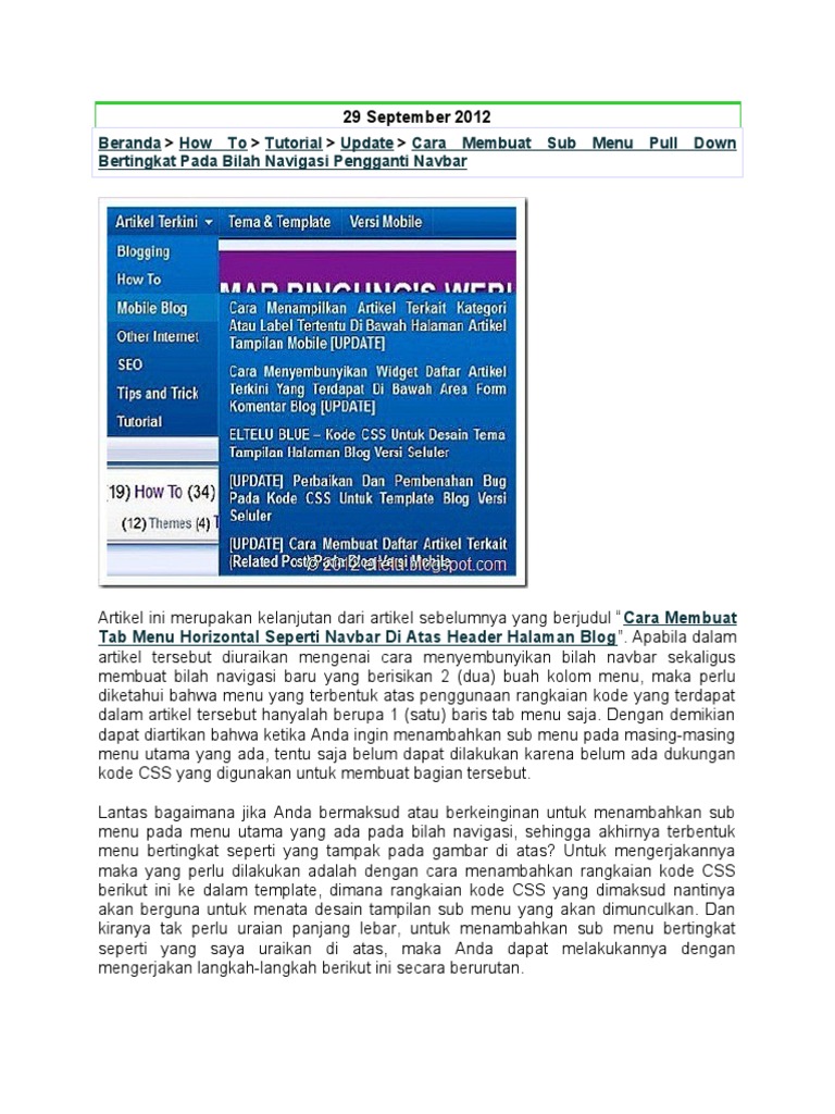 Cara Membuat Dropdown Menu | PDF