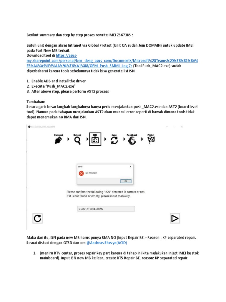 Step by Step Proses Rewrite IMEI ZS673KS | PDF