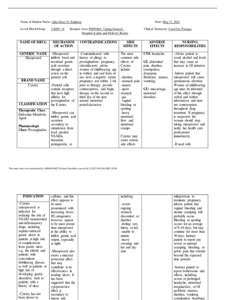 Drug_Study_Misoprostol_.pdf | PDF | Nonsteroidal Anti Inflammatory Drug ...