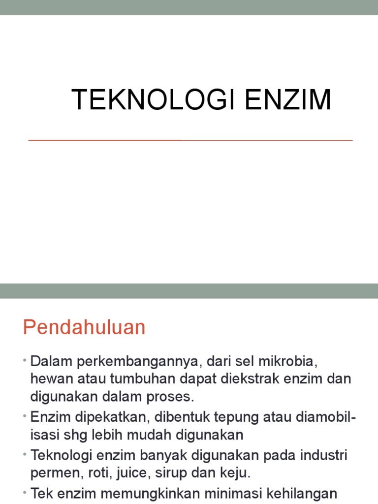 Teknologi Enzim | PDF