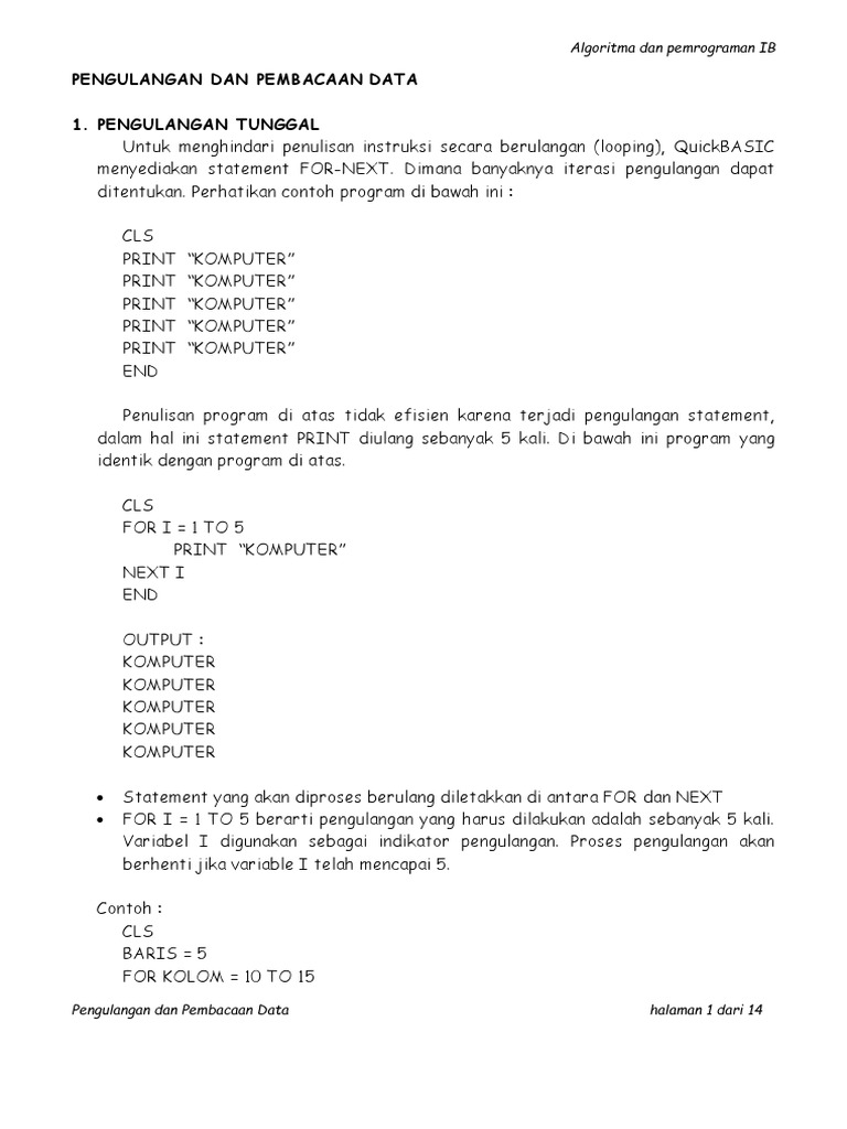 Materi Pengulangan | PDF