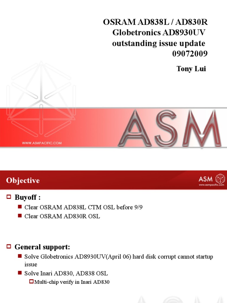 AAA Service OSRAM AD838L Update 09062009 | PDF