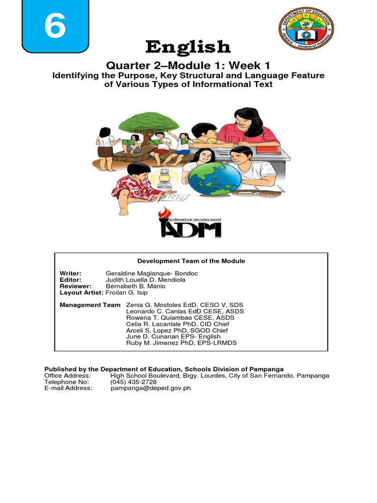 Eng6 - Q2 Module 1 - Weeek1 IDENTIFYING The PURPOSE KEY STRUCTURAL and ...