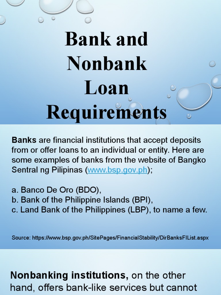 Non-Bank Loan Requirements in the Philippines | PDF | Banks | Pawnbroker