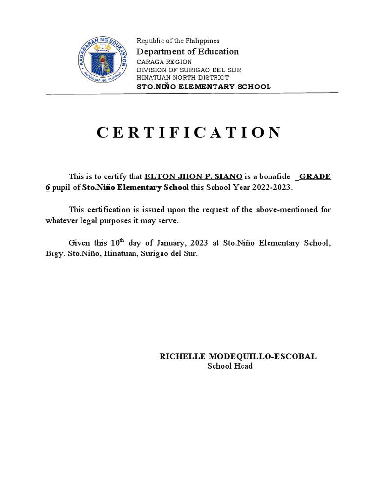 Certificate of Enrolment | PDF