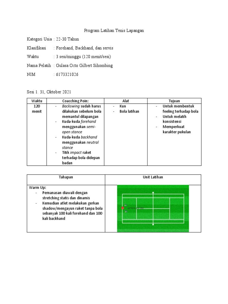 Program Latihan Tennis Lapangan | PDF
