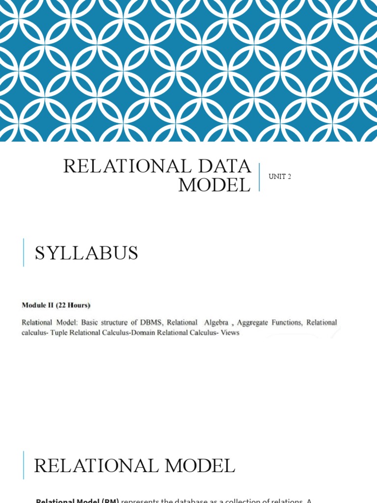 Relational Data Model Pdf Relational Database Relational Model