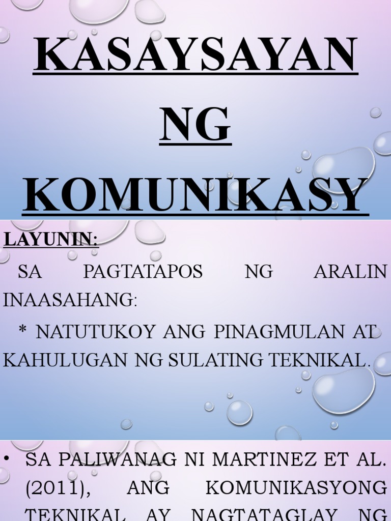 Kab 1 - Mga Pananaw, Kahulugan at Kasaysayan NG Komunikasyong Teknikal | PDF