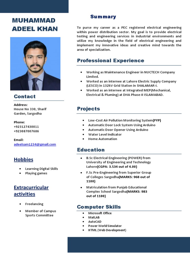 Adeel CV-1 | PDF | Engineering | Computing
