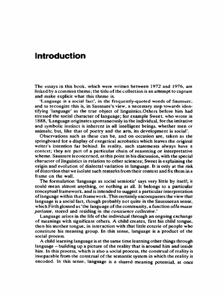 Halliday, M. A. K. - Language As Social Semiotic, 1978 | PDF | Linguistics | Language Acquisition
