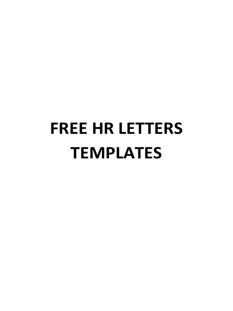 Free HR Letters Templates | PDF