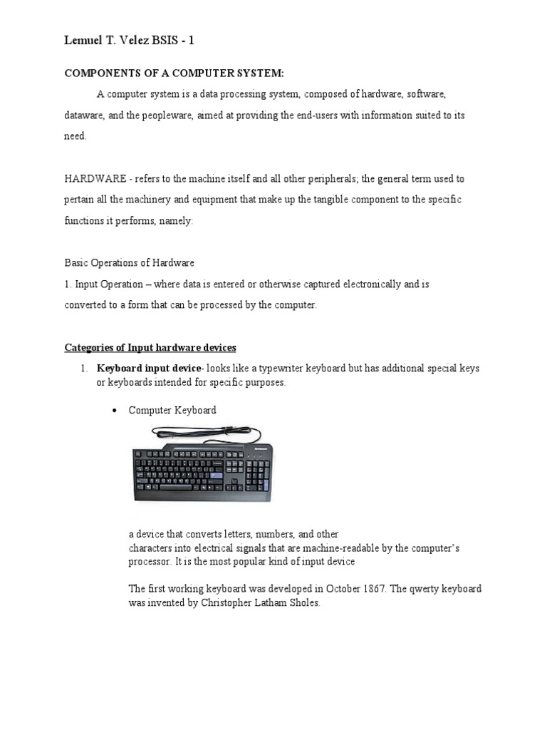 Components of A Computer System | PDF | Random Access Memory | Barcode