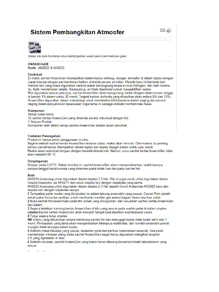 Anaerogen Dan Anaerobic Indicator Method | PDF