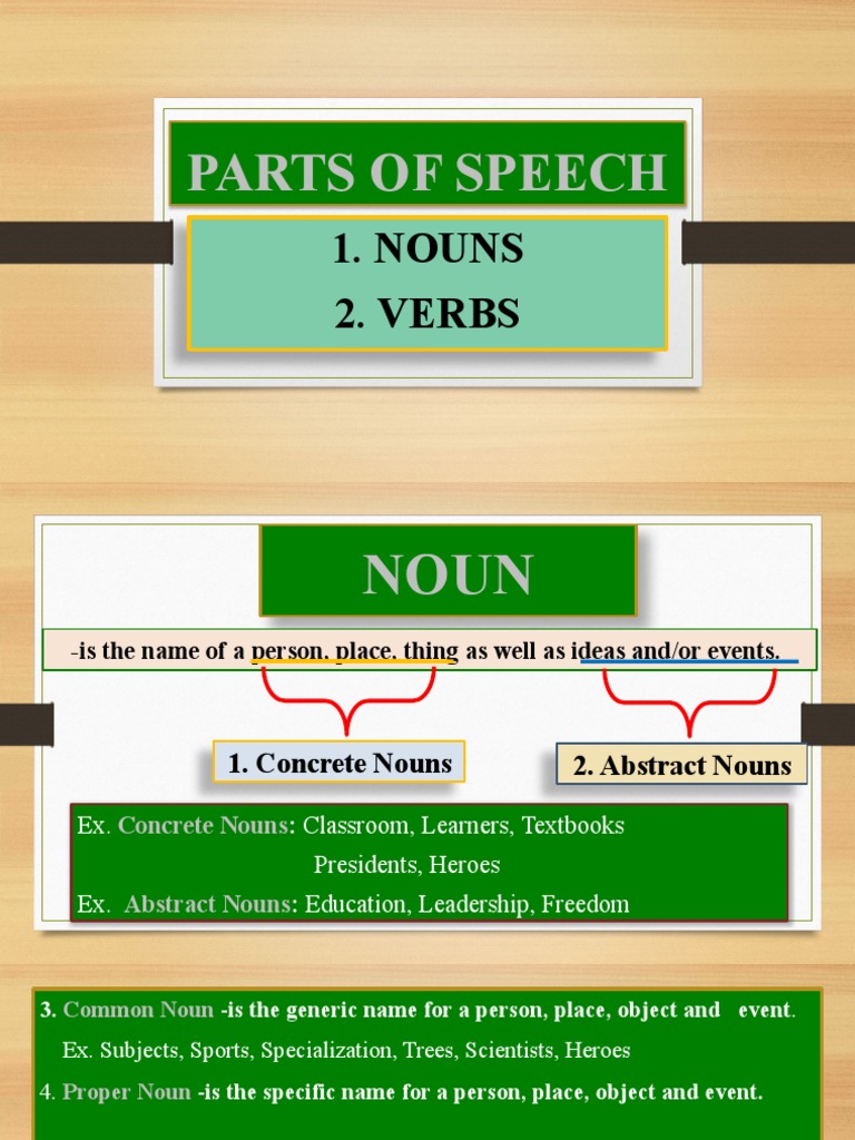 Understanding Nouns and Verbs | PDF | Verb | Noun