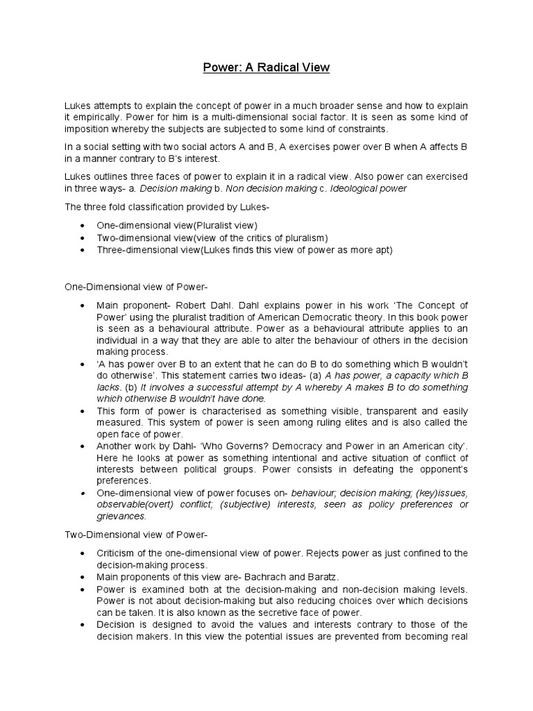 Steven Lukes - Power | PDF | Power (Social And Political) | Decision Making