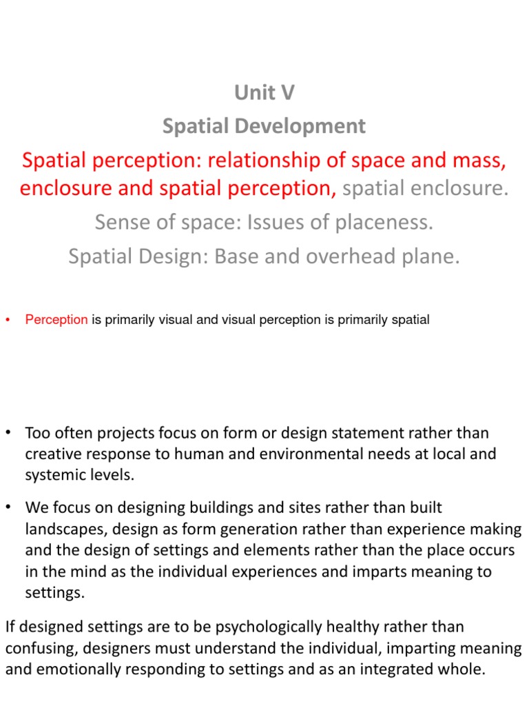 Unit 5 Notes | PDF | Perception | Space Unit 5 Notes | PDF | Perception | Space