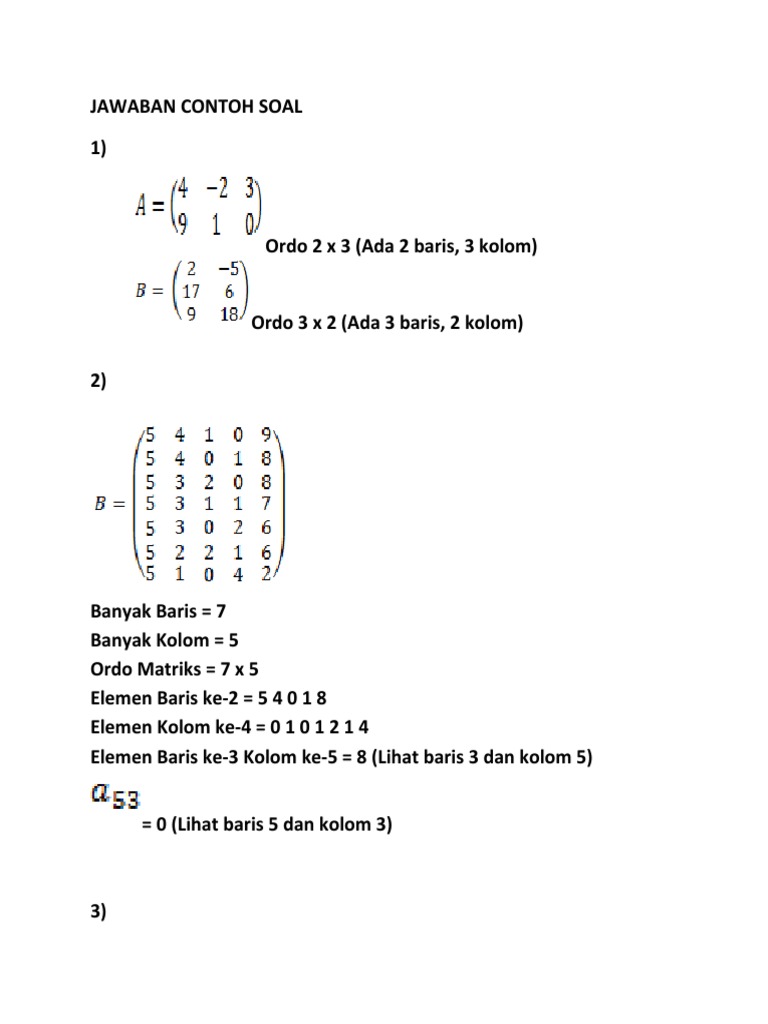 Contoh Soal Baris Dan Kolom | PDF