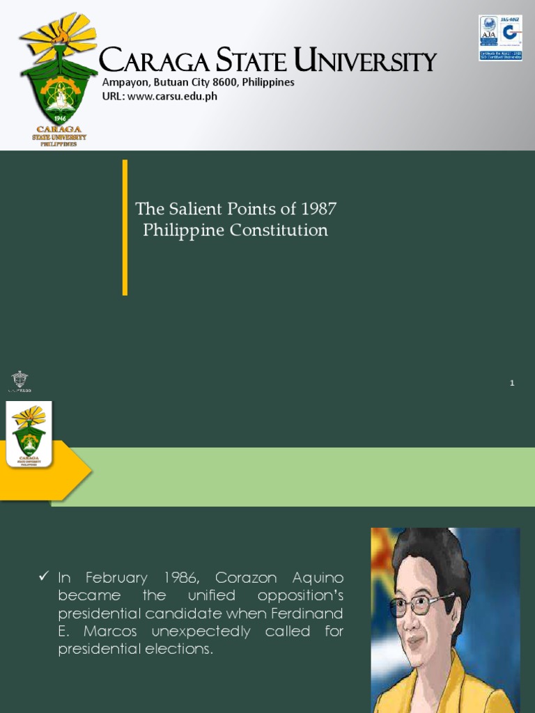 Salient Points of The 1987 Constitution | PDF | Separation Of Powers ...