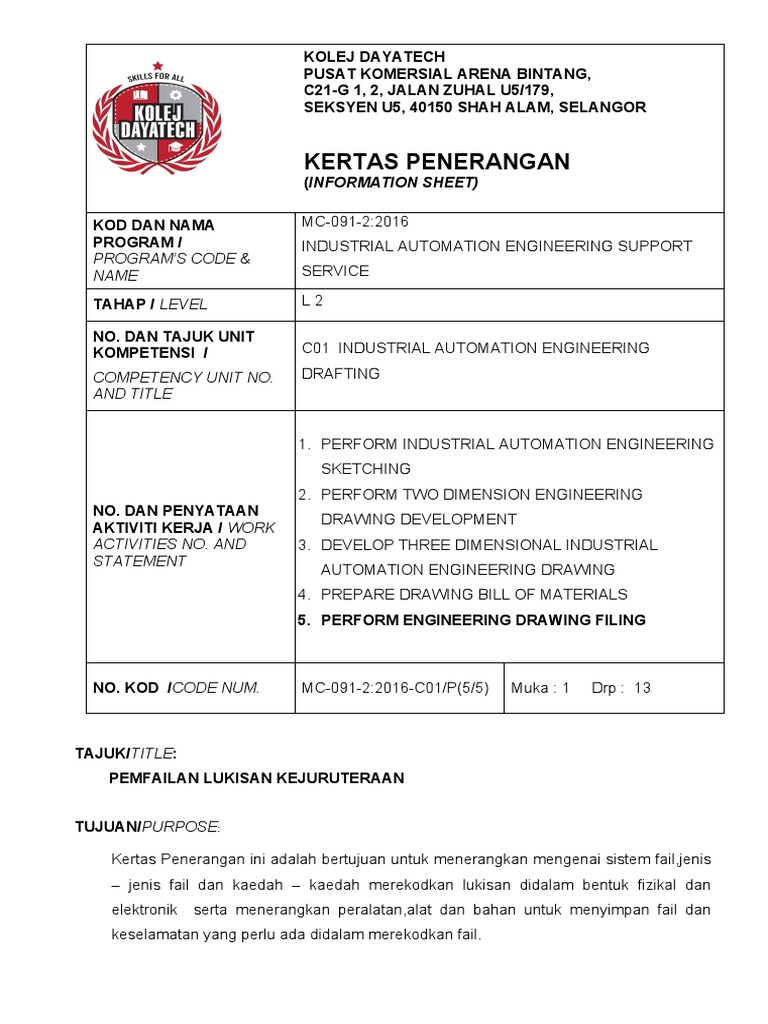 Kertas Penerangan: Program'S Code & Name | PDF