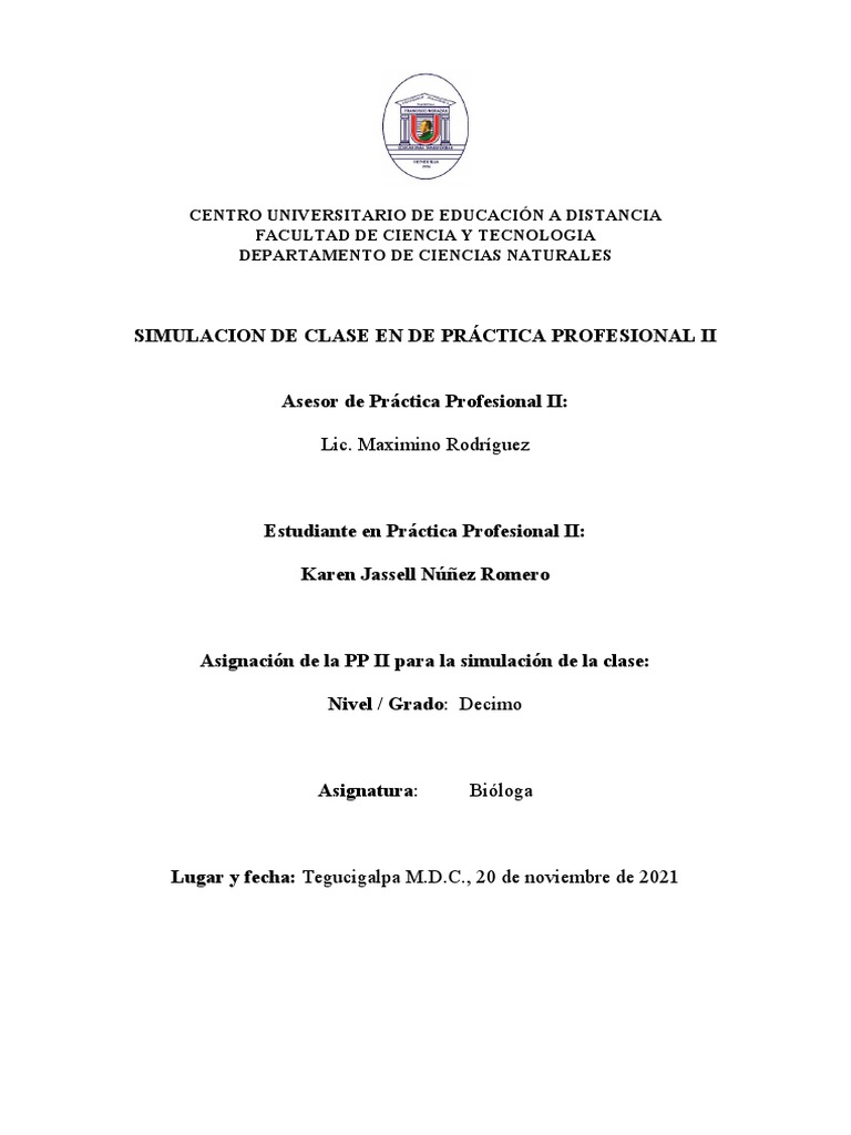 Plan de Clases para La Simulacion | PDF | Simulación