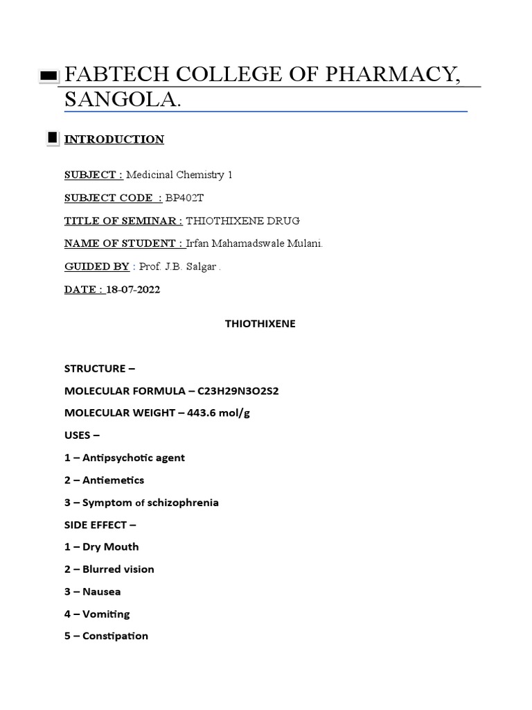 Irfan Mulani (Med Chem) 1 | PDF