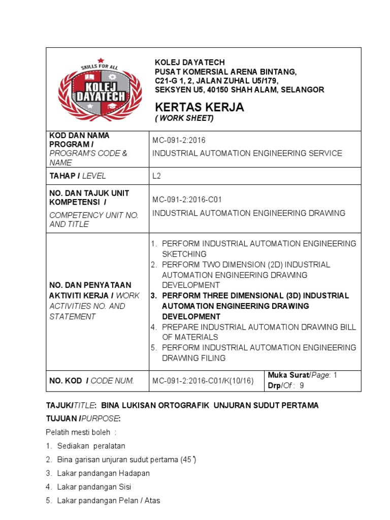 Kertas Kerja: Program'S Code & Name | PDF