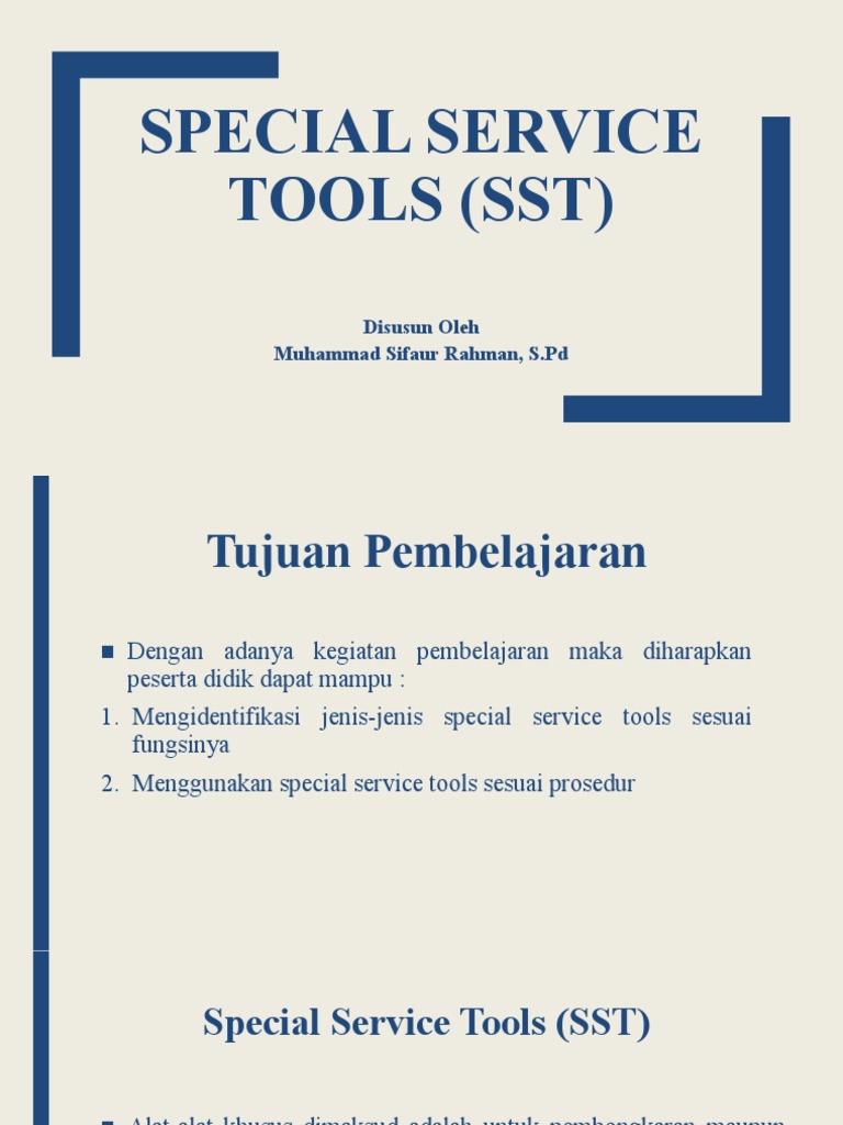 Special Service Tools Sst Pdf