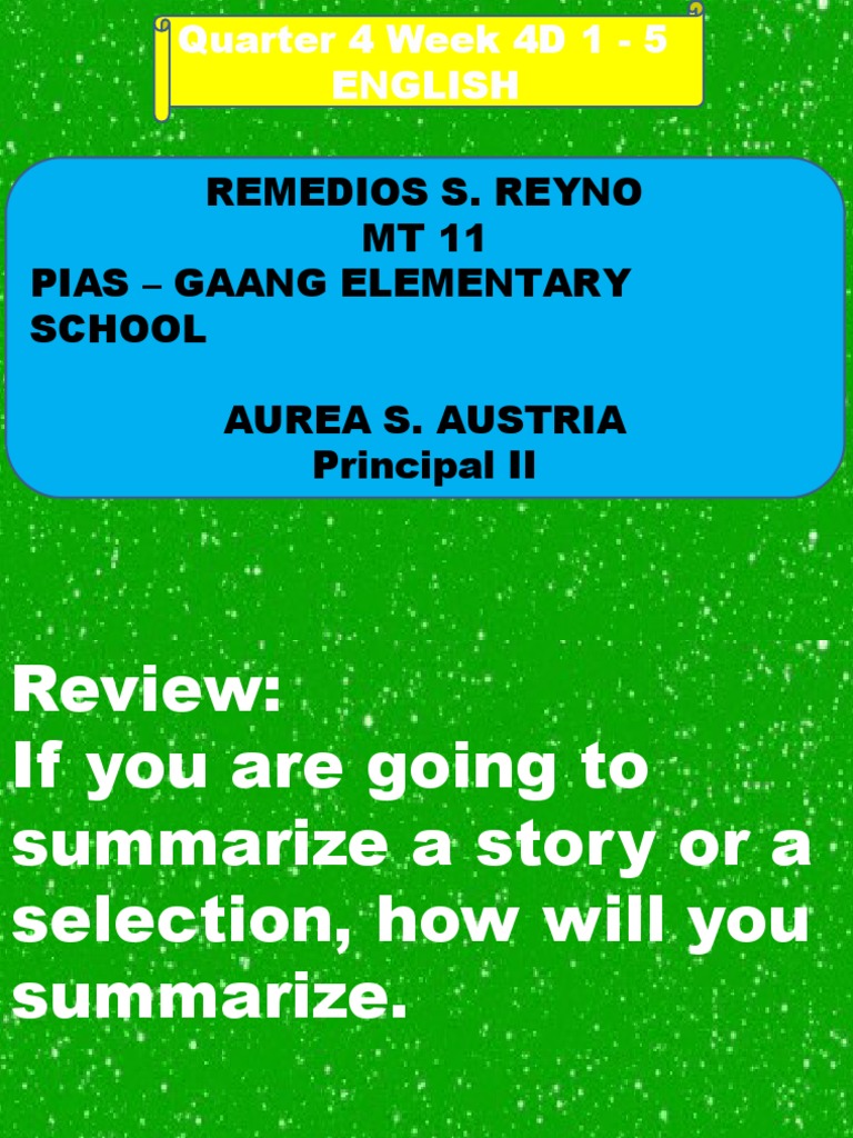 Grade 6 PPT - English - Q4 - W4 - Day 1-5 | PDF | Mary, Mother Of Jesus | Stereotypes