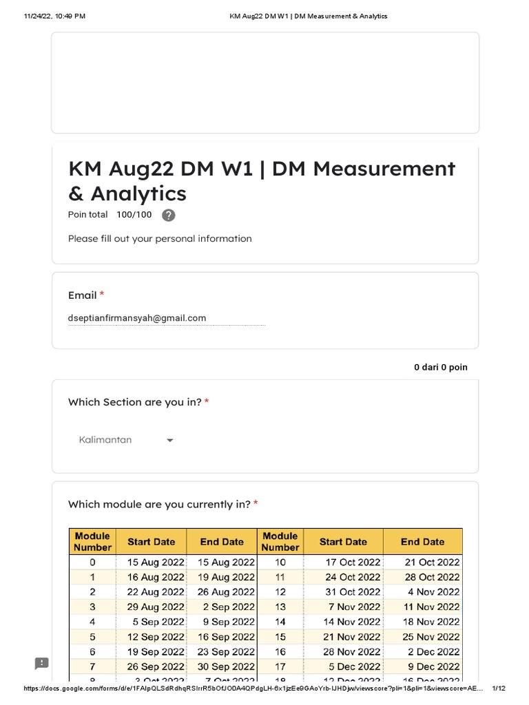KM Aug22 DM W1 - DM Measurement & Analytics | PDF | Business Process ...