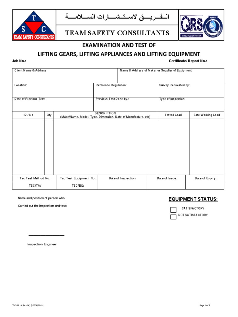 Lifting Gear | PDF | Dubai | Safety