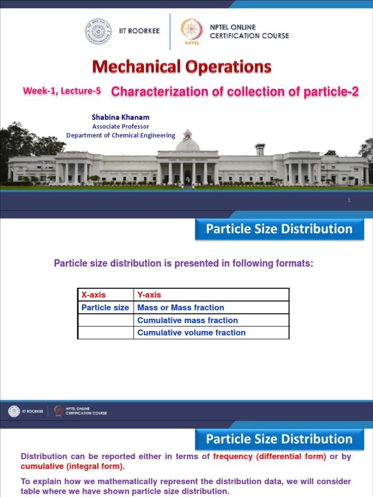 Lecture-5-Characterization of Collection of Particles-2 | PDF | Particle Size Distribution | Pixel