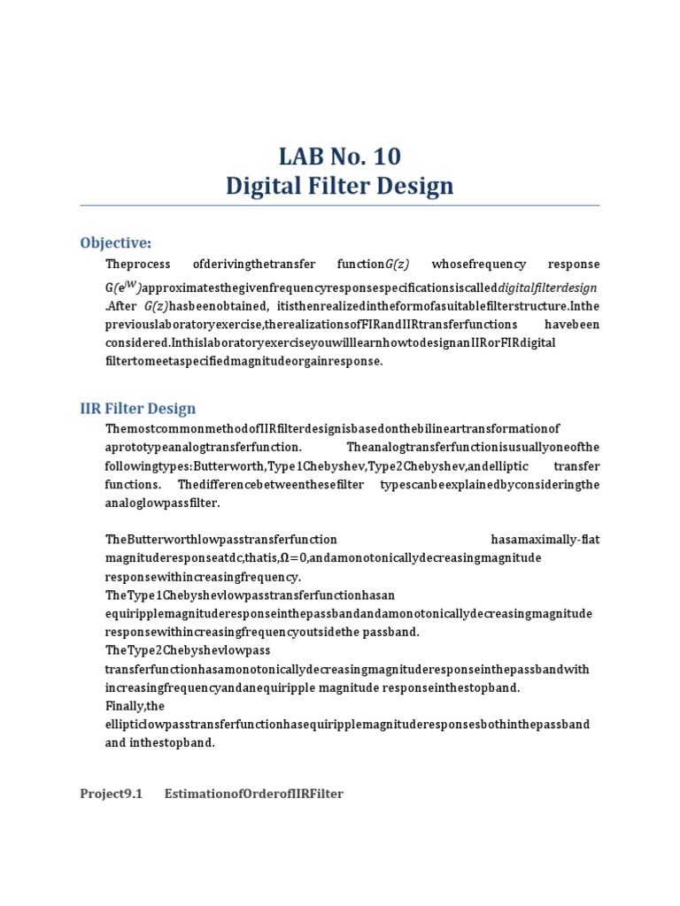 DSP Lab 10 | PDF | Algorithms | Control Engineering