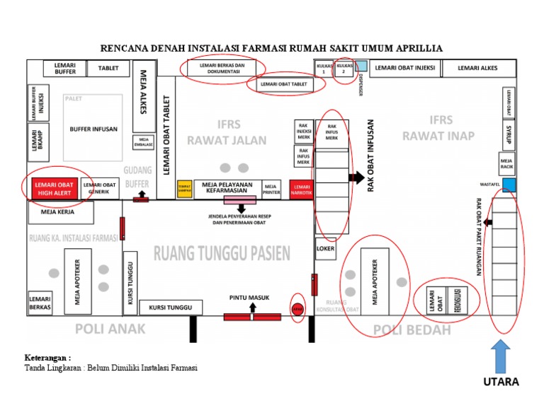 Rencana Denah Instalasi Farmasi Rumah Sakit Umum Aprillia | PDF
