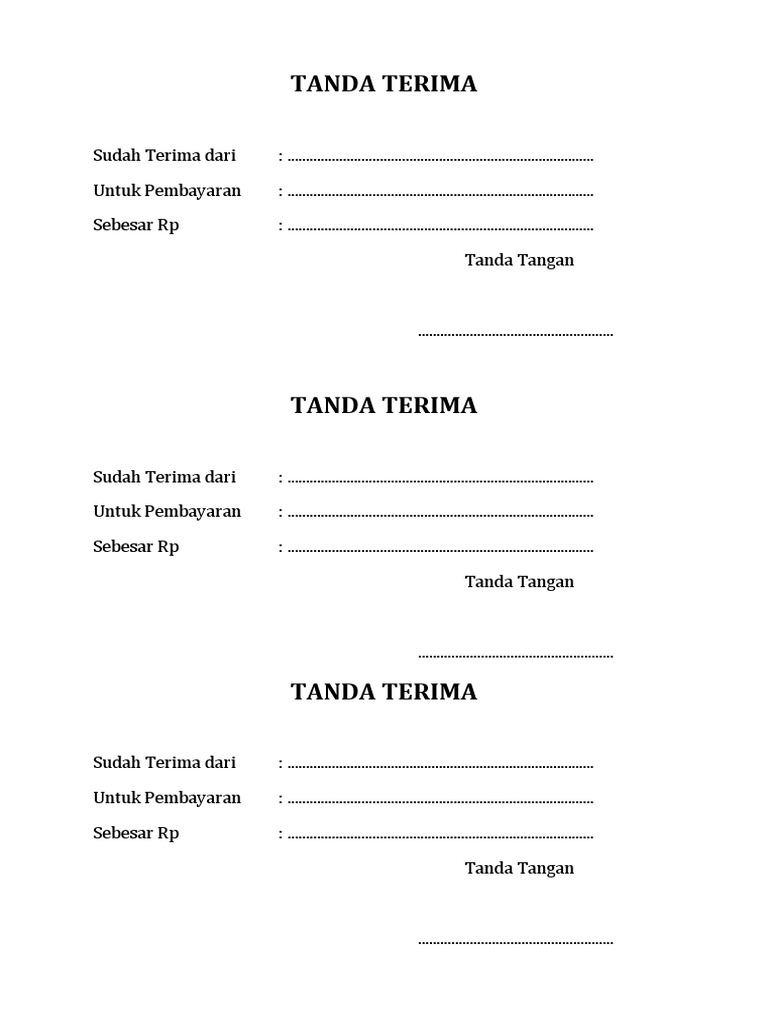Tanda Terima Pembayaran Barang | PDF